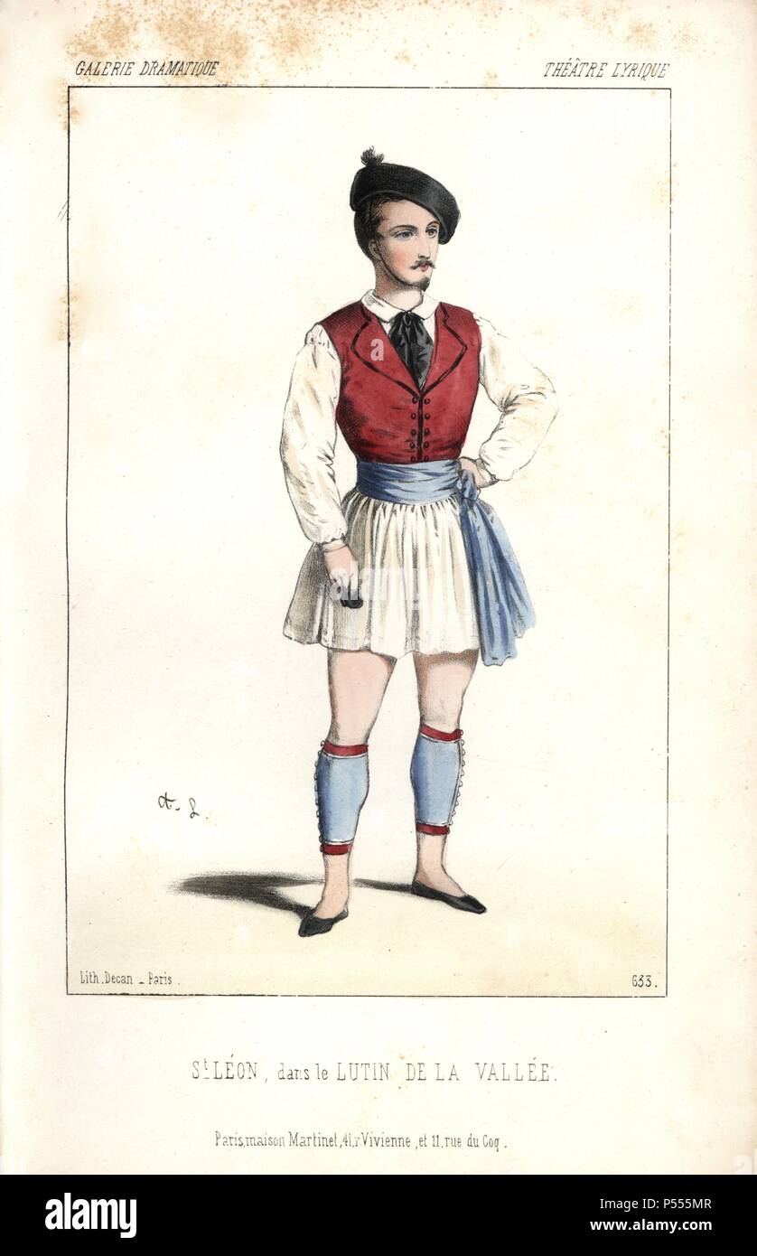 Arthur Saint-Leon in the ballet "Le Lutin de la Vallee" at the Theatre ...