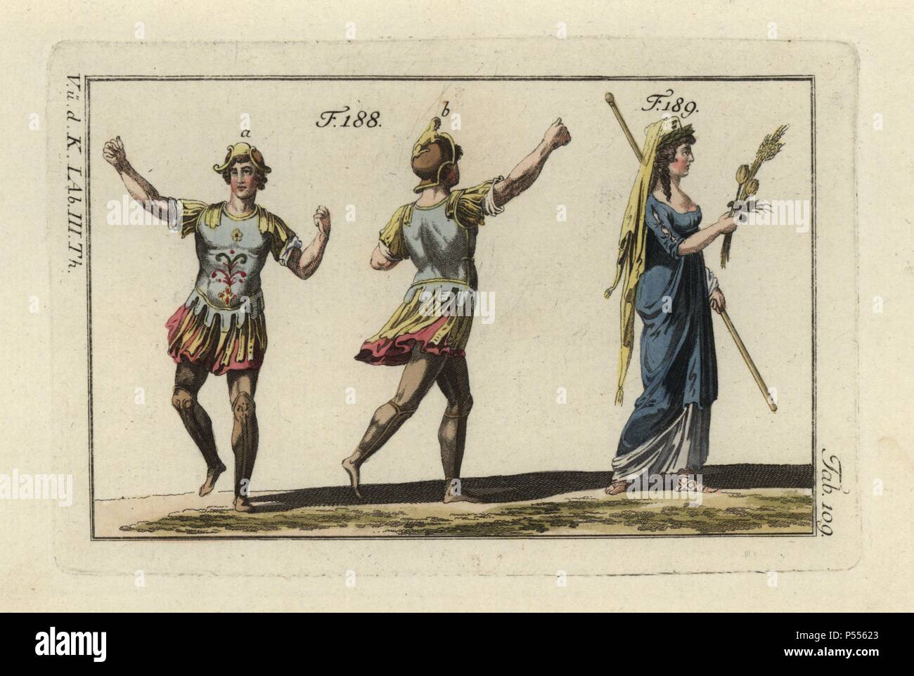 An Etruscan warrior and Ceres, goddess of grain crops and agriculture ...