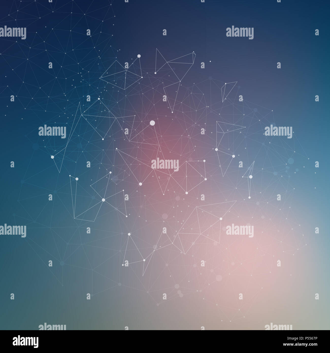 Modern technology design with connecting lines and dots Stock Photo - Alamy