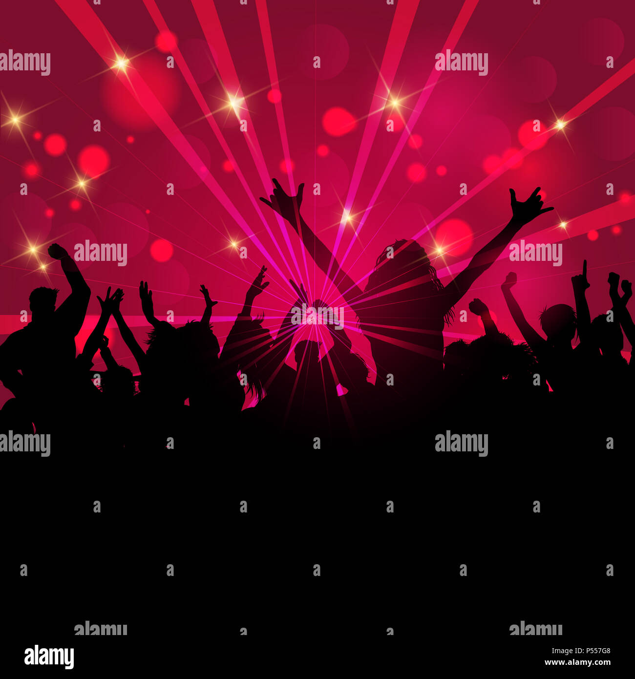 Silhouette of a party crowd Stock Photo - Alamy