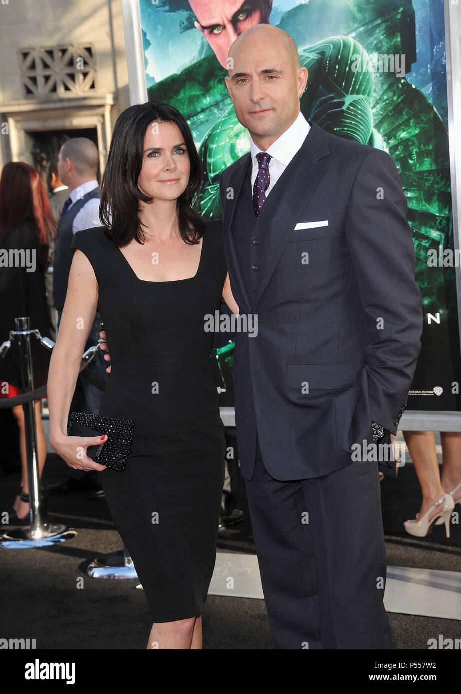 Mark Strong, wife at the Green Lantern Premiere at the Chinese Theatre ...