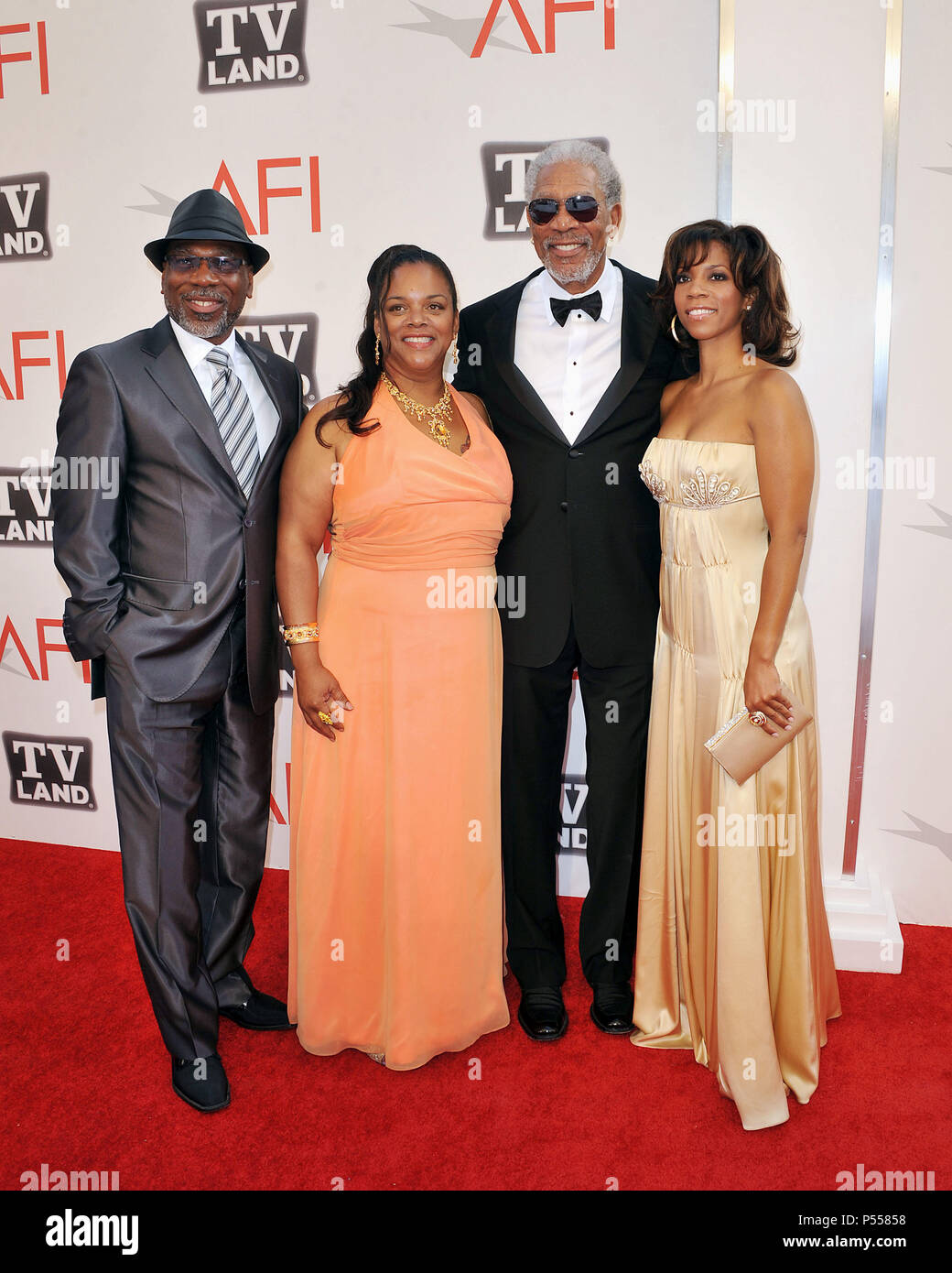 Morgan Freeman, family at the AFI Honoring Morgan Freeman on the Sony ...