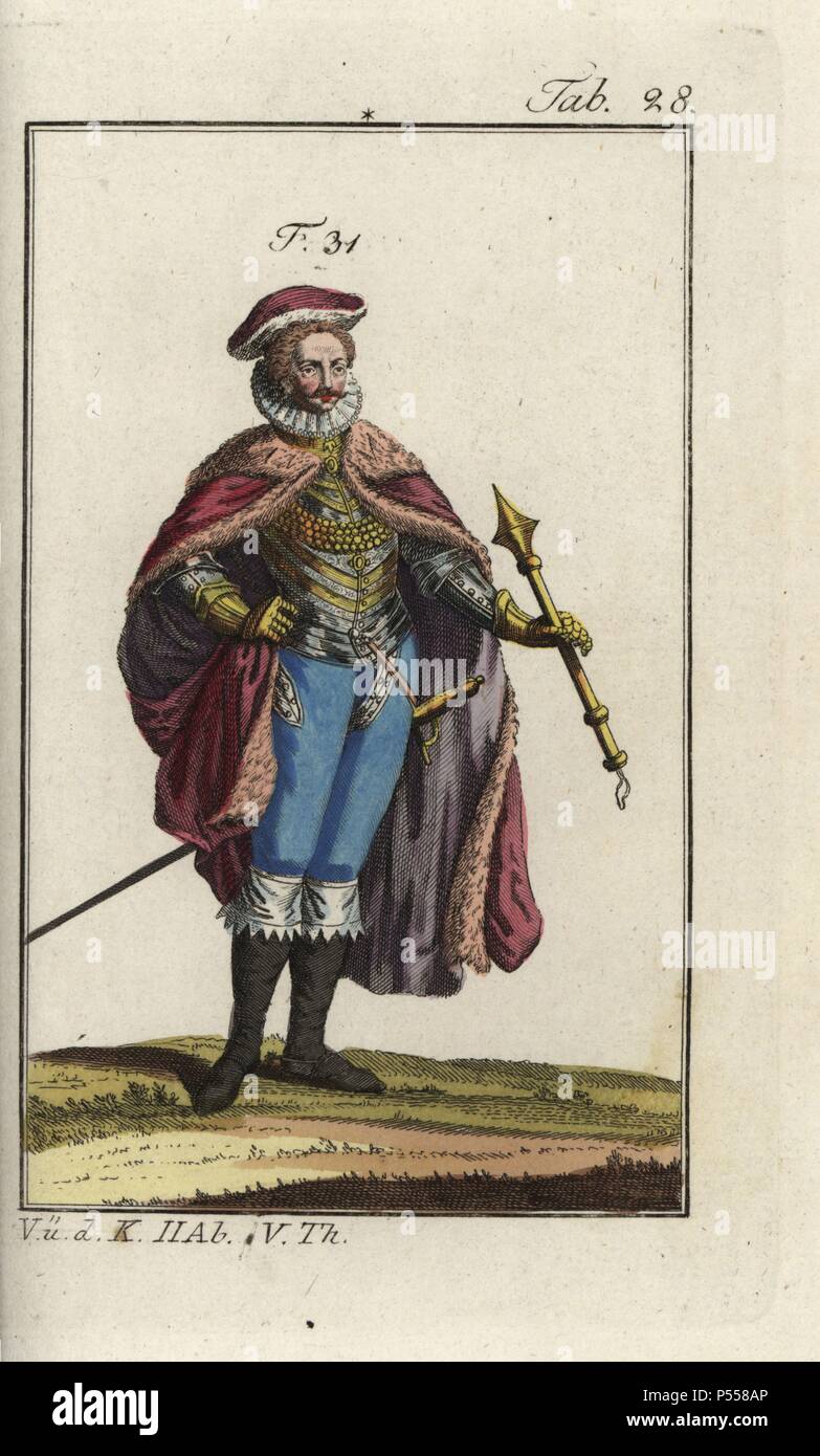 Count of Flanders, 1582. Handcolored copperplate engraving from Robert ...