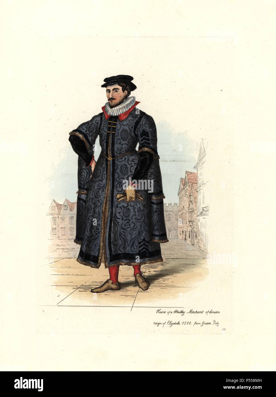 Habit of a wealthy London merchant, time of Elizabeth I. From Gasper ...