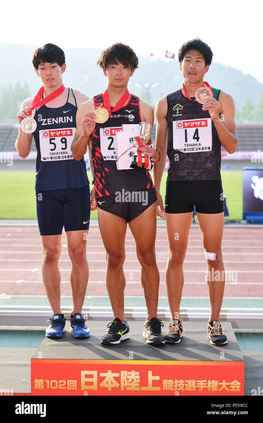 Ishin Me-Life Stadium, Yamaguchi, Japan. 24th June, 2018. (L-R) Shunya ...