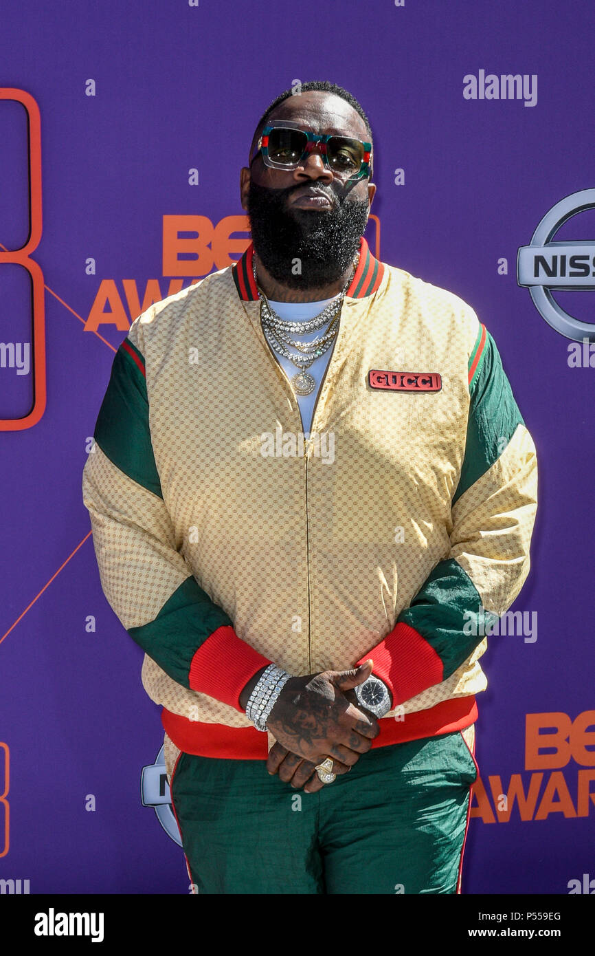 Los Angeles, Ca, USA. 24th June, 2018. Rick Ross at the 2018 BET Awards ...