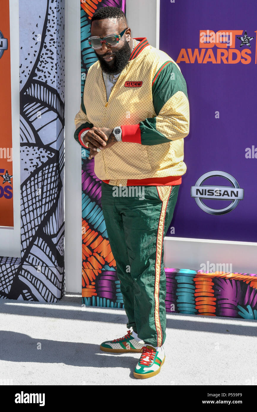 Los Angeles, Ca, USA. 24th June, 2018. Rick Ross at the 2018 BET Awards ...