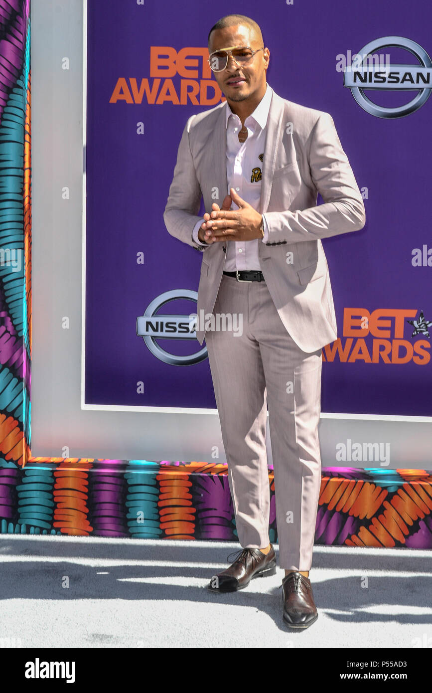 Los Angeles, Ca, USA. 24th June, 2018. TI at the 2018 BET Awards at the ...