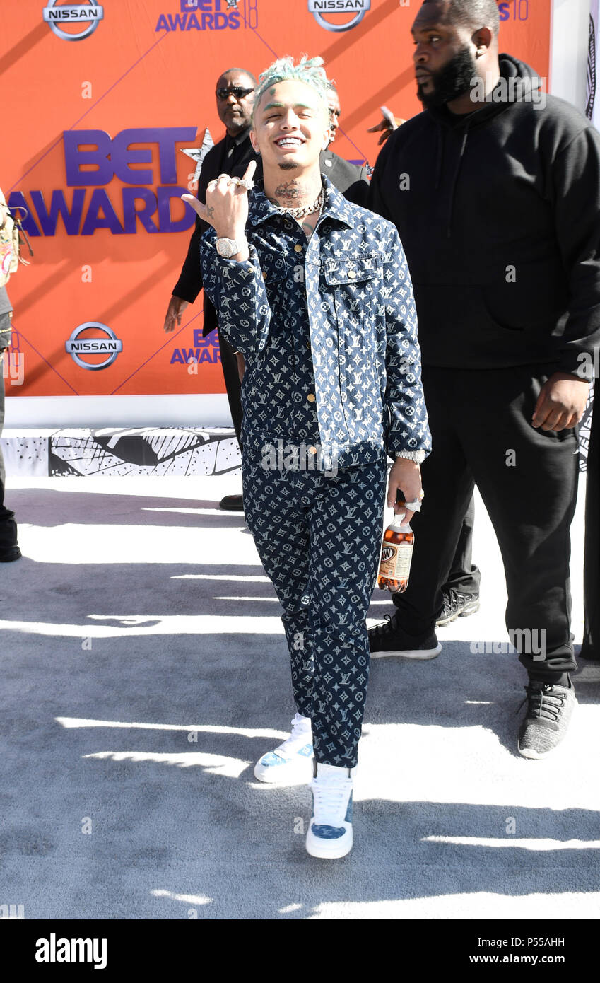 Los Angeles, Ca, USA. 24th June, 2018. Lil Pump at the 2018 BET Awards ...