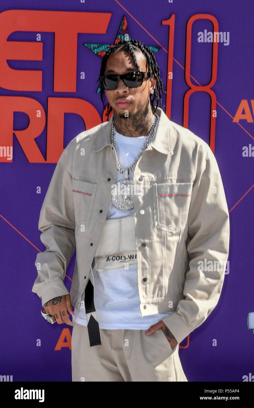 Los Angeles, Ca, USA. 24th June, 2018. Tyga at the 2018 BET Awards at ...