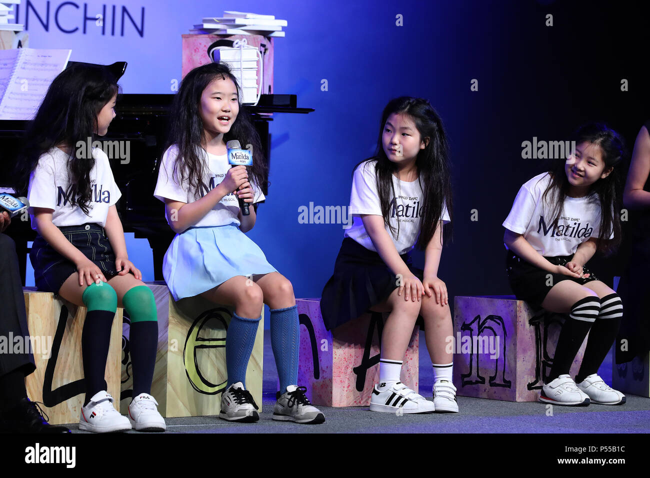 25th June, 2018. Musical 'Matilda' The stars of the new musical ...