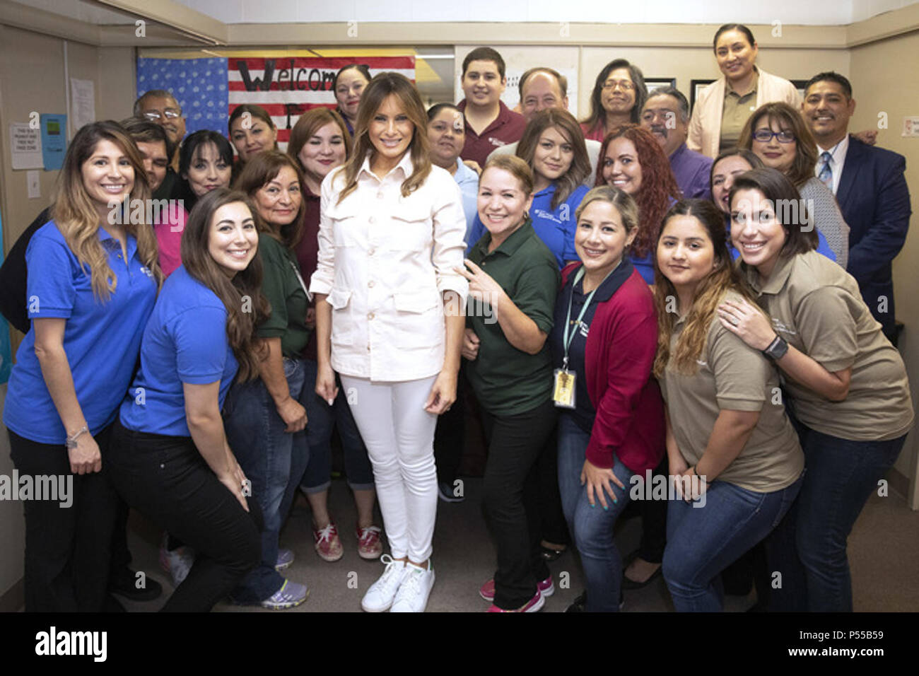 McAllen, Texas.- WEEK OF JUNE 18: First Lady Melania Trump poses with ...
