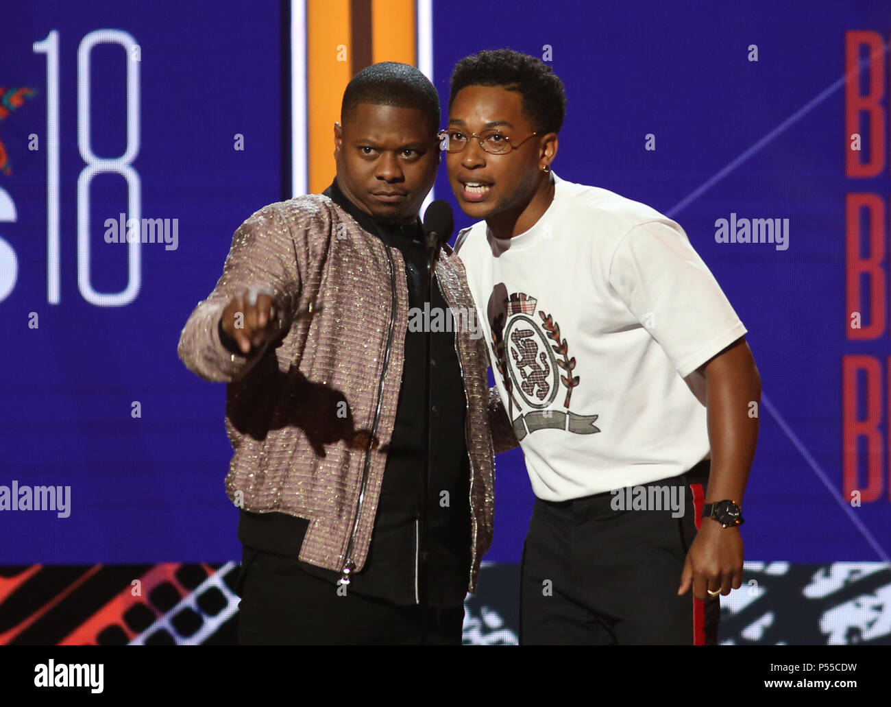 LOS ANGELES, CA - JUNE 24: Jason Mitchell, Jacob Latimore, at the 2018 ...