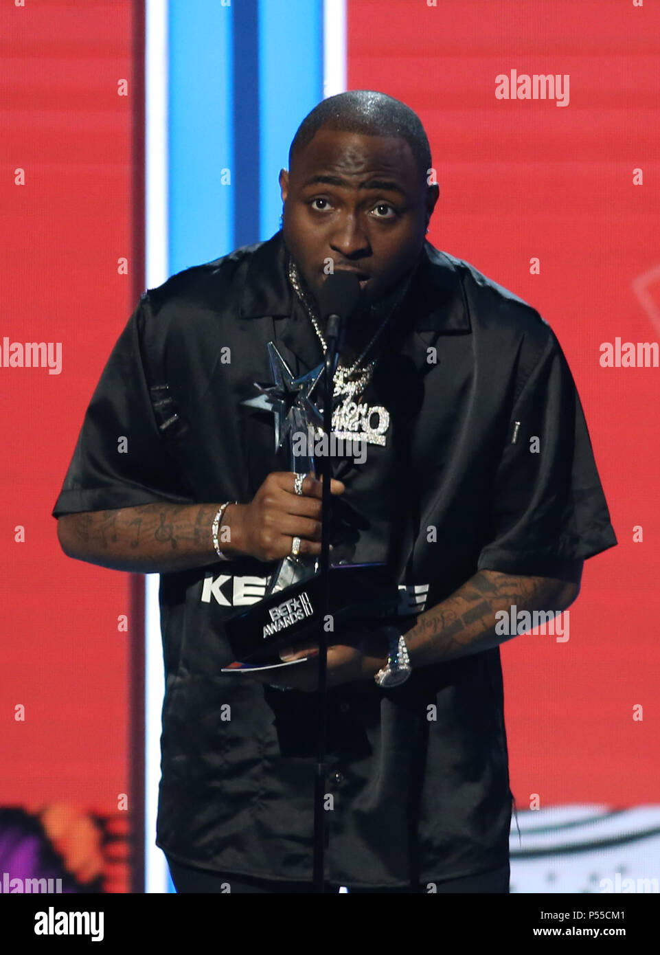 LOS ANGELES, CA - JUNE 24: Davido, David Adedeji Adeleke, at the 2018 ...