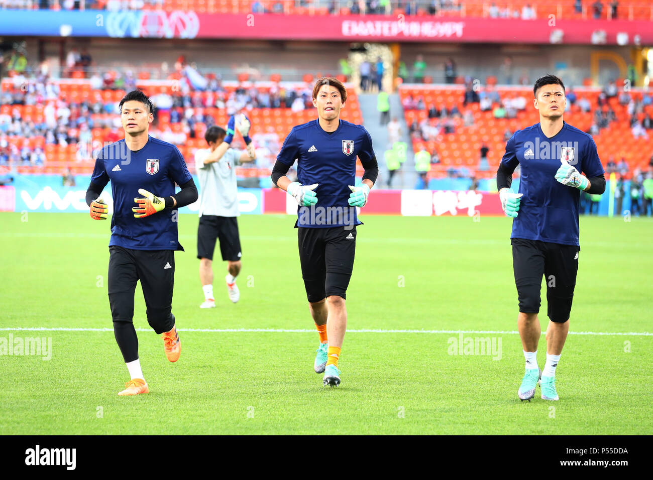 (L-R) Kosuke Nakamura, Masaaki Higashiguchi, Eiji Kawashima (JPN), JUNE 24, 2018 - Football ...