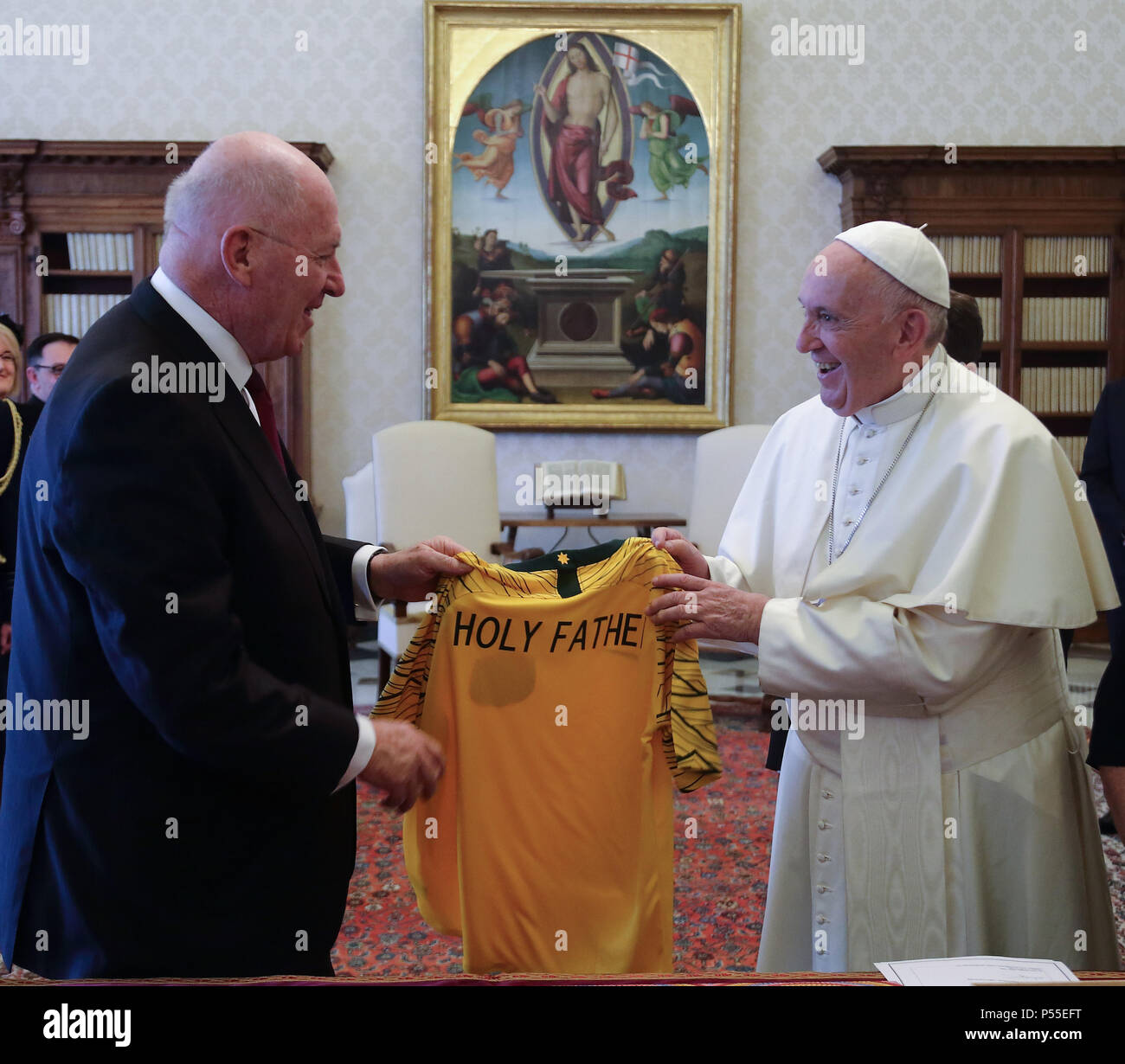 Vatican City. 25th June, 2018. (Holy See) POPE FRANCIS .meet Governor ...