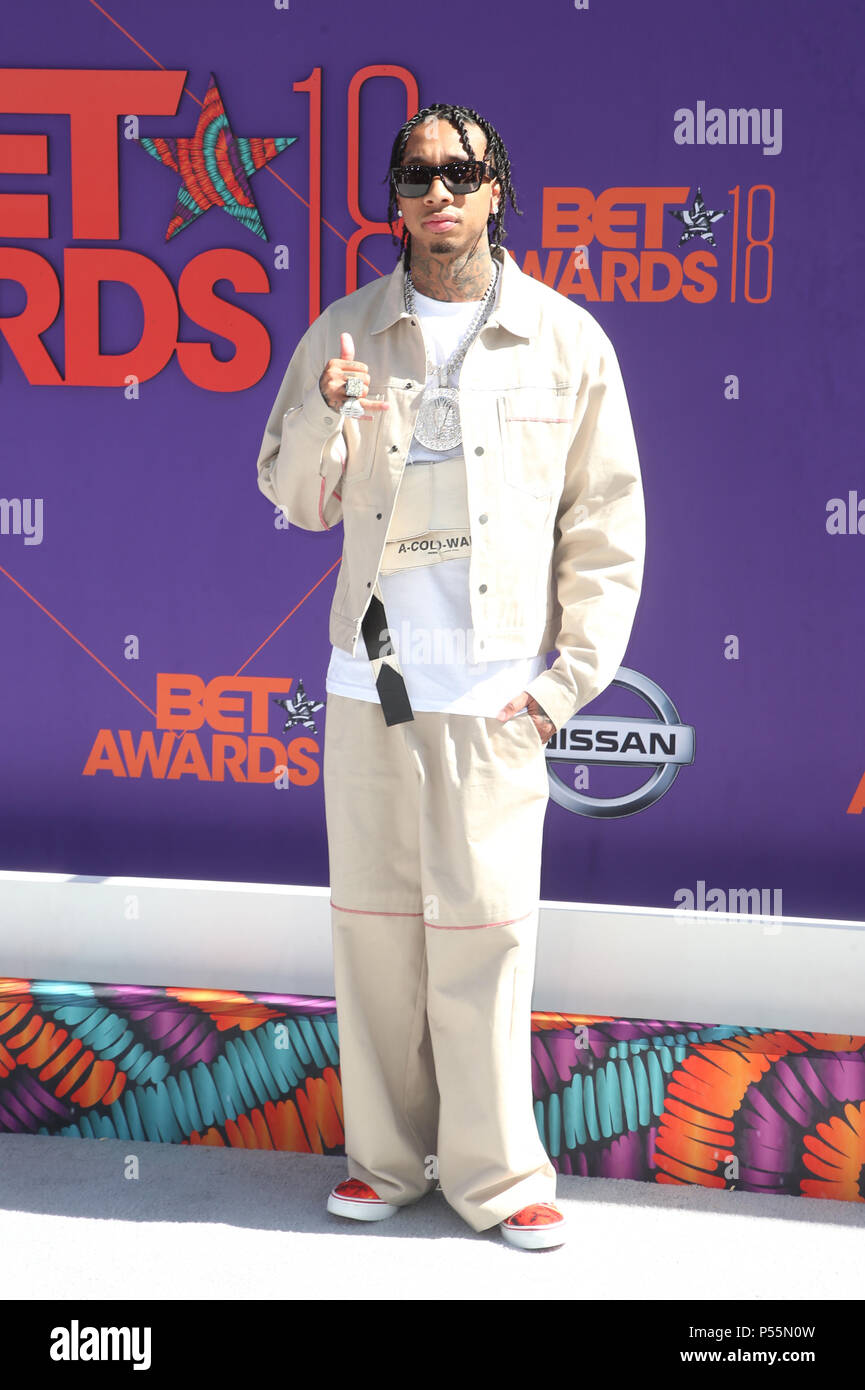 Los Angeles, Ca, USA. 24th June, 2018. Tyga, at the 2018 BET Awards ...