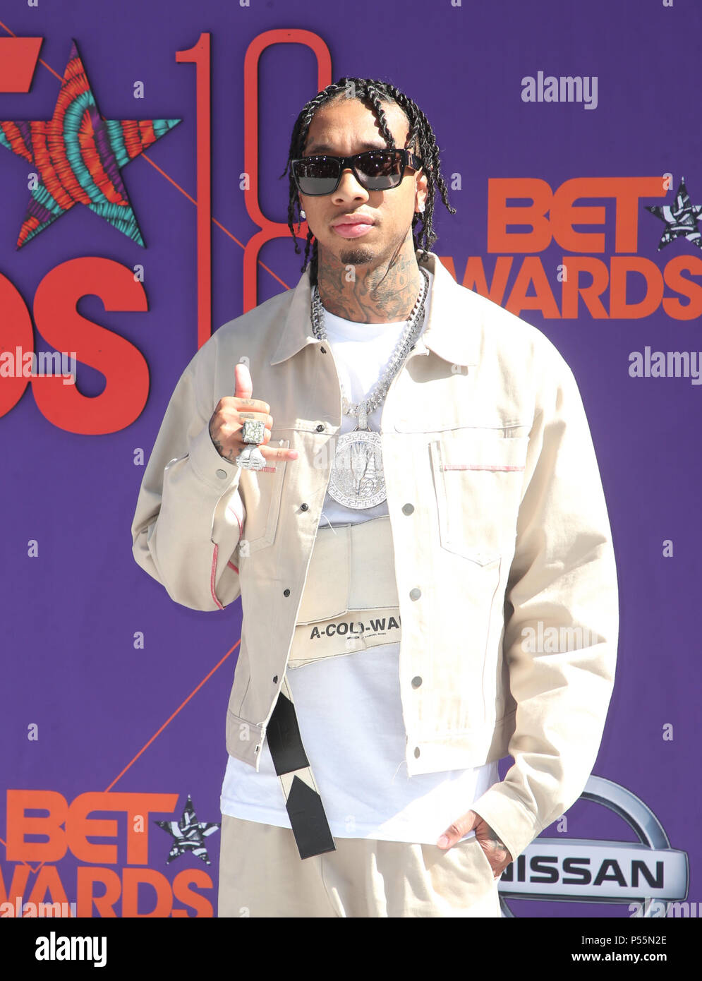 Los Angeles, Ca, USA. 24th June, 2018. Tyga, at the 2018 BET Awards ...