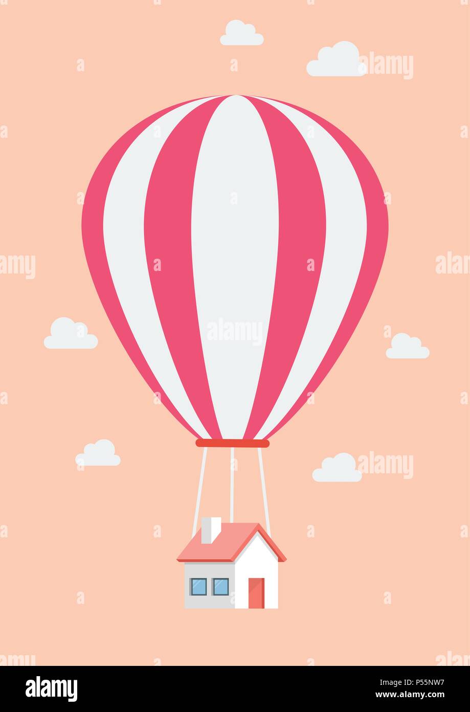 Balloon house vector illustration. poster design Stock Vector Image ...