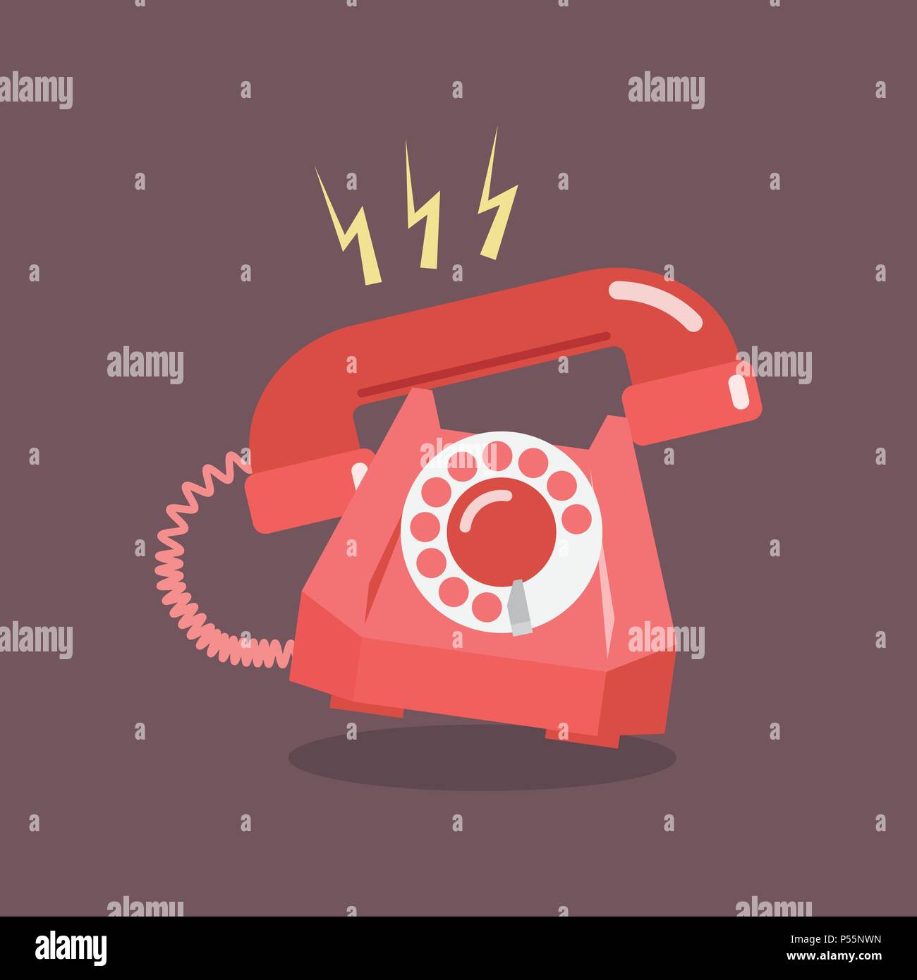 Retro Dial Telephone are Ringing. Vector illustration Stock Vector ...