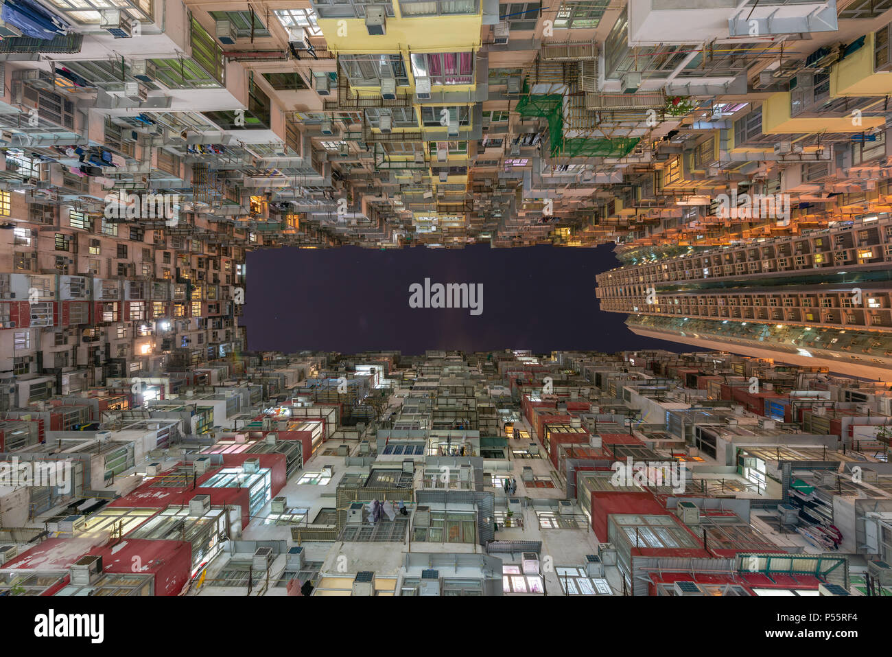 Overcrowded residential building in Hong Kong Stock Photo - Alamy