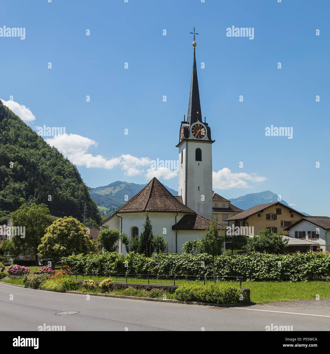 Church in the village of Seewen in the Swiss canton of Schwyz Stock ...
