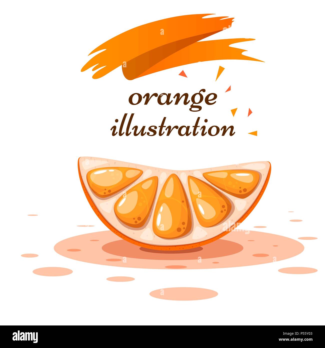 Cartoon orange on the white background Stock Vector Image & Art - Alamy
