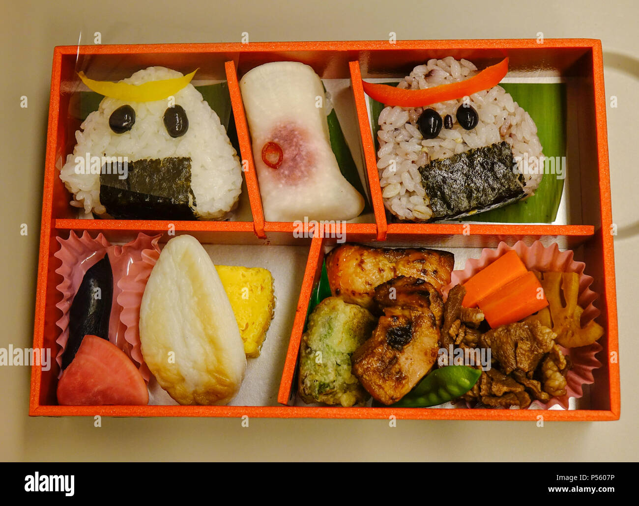 Japanese cuisine - Bento tray on table for lunch Stock Photo - Alamy