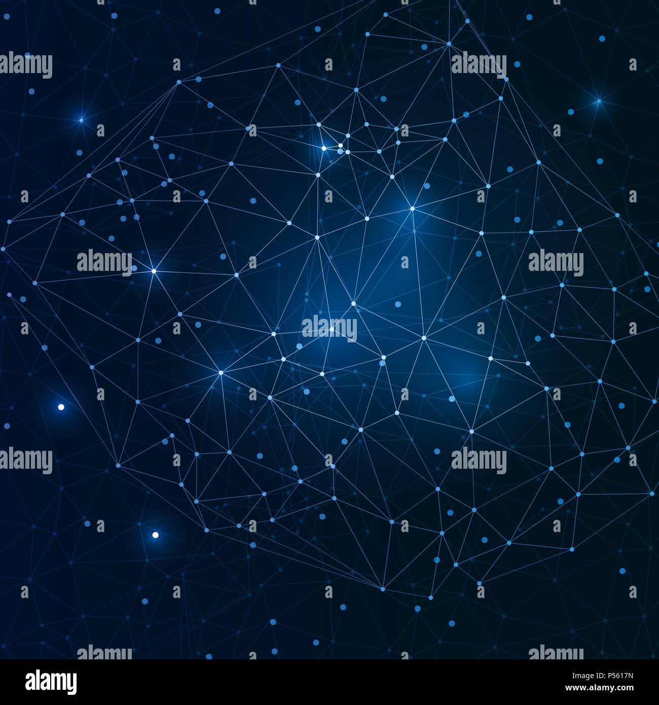 Low poly techno background with connecting dots Stock Photo - Alamy