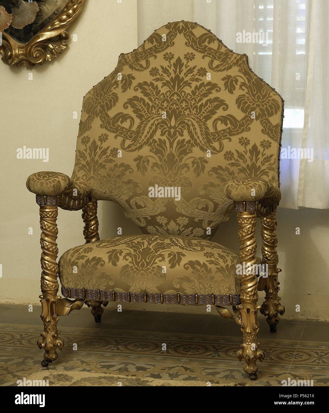 Casa Calvet. Antoni Gaudi chair 1904, Barcelona Stock Photo - Alamy