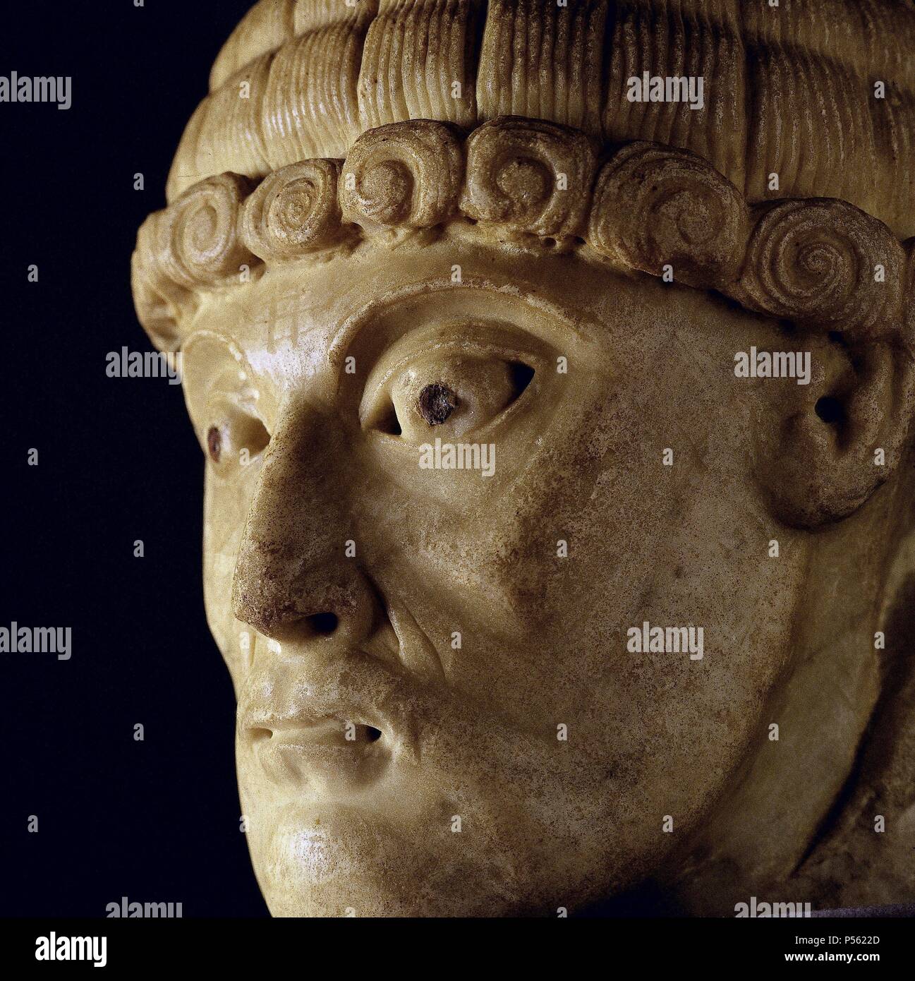 Marble sculpture of Sant Pedro de Roda by Master of Cabestany. Romanic ...