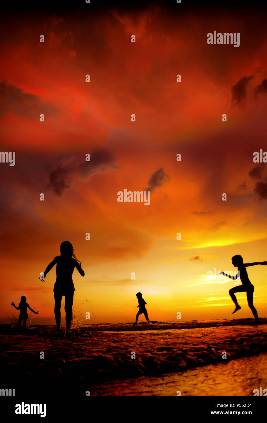 an image of children at the beach Stock Photo - Alamy