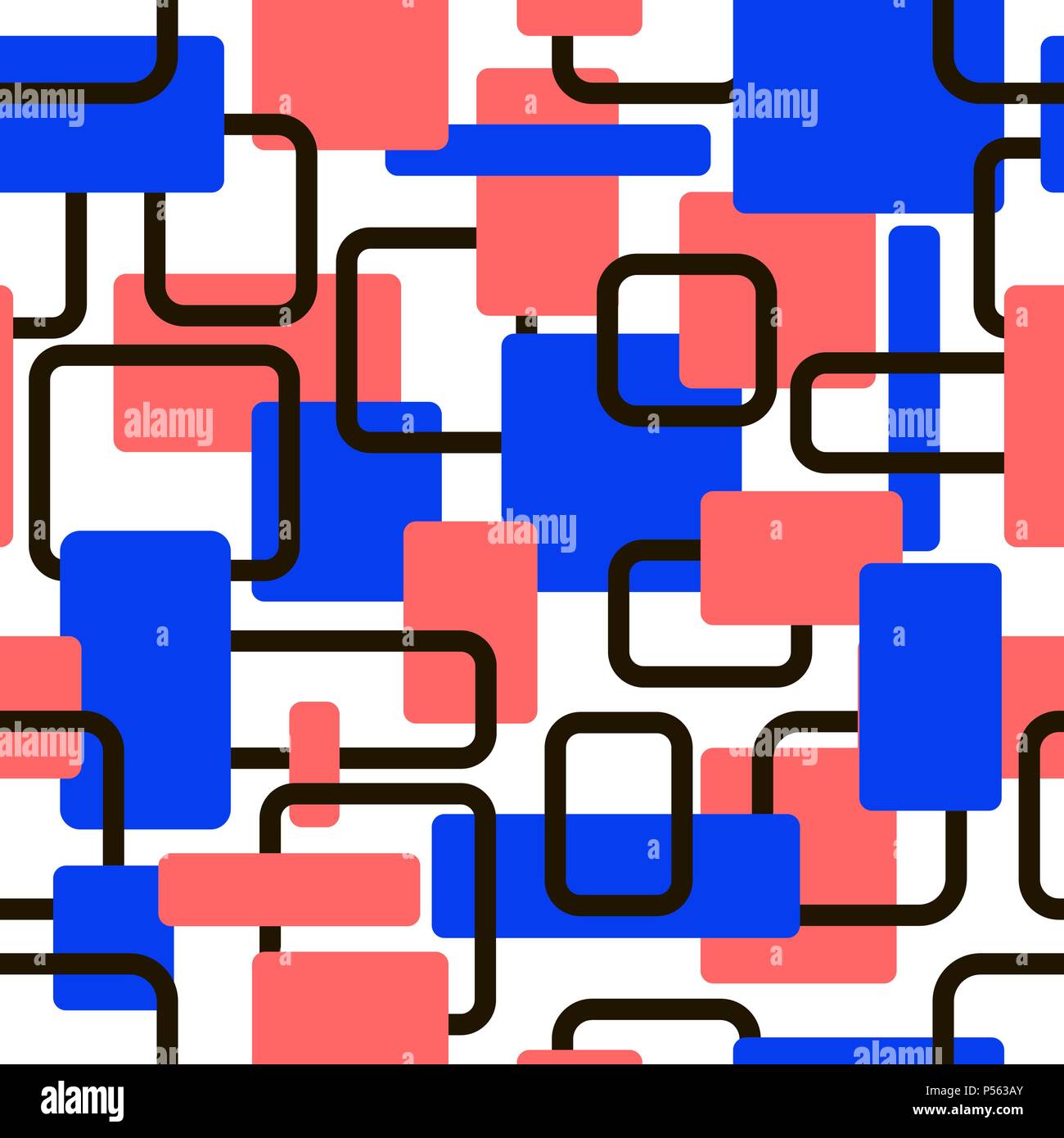 Vector abstract squares seamless vitage red and blue pattern Stock ...
