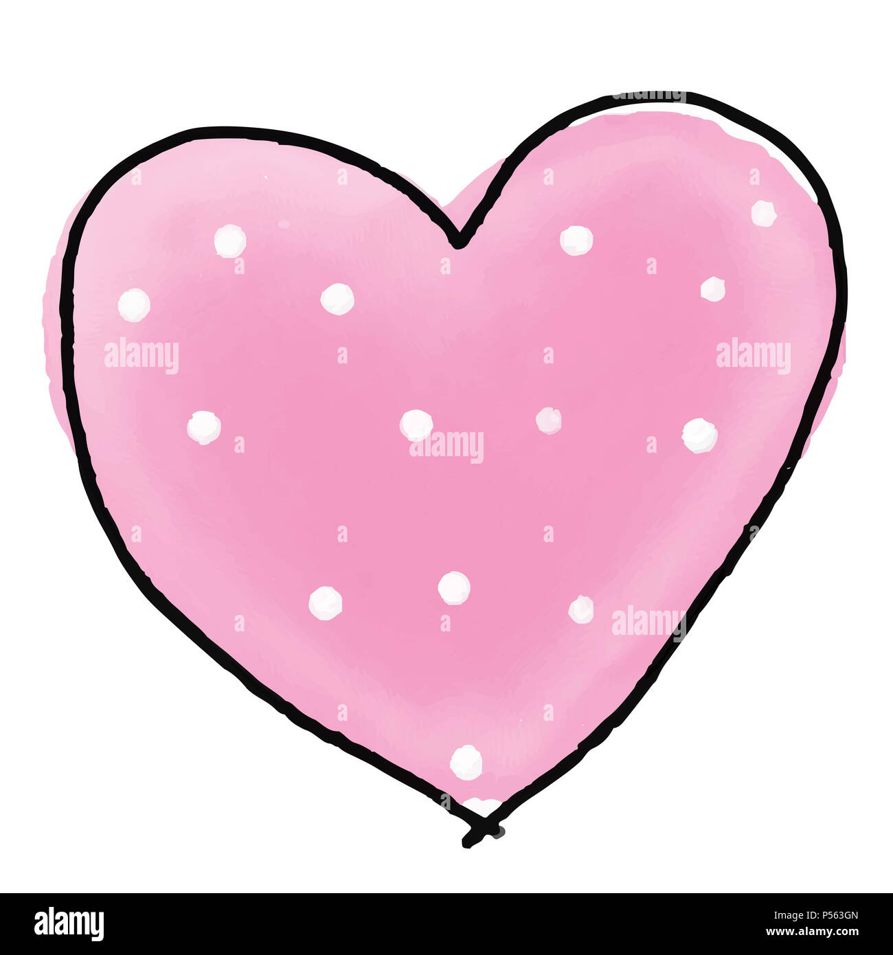 Valentine's Day background with hand painted spotted heart Stock Photo ...