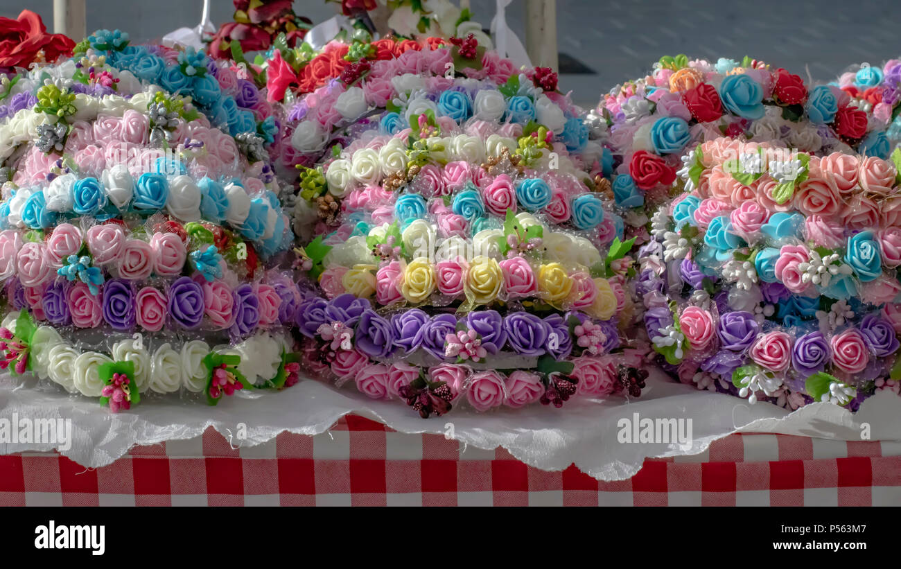 Multi colored flower wreath hi-res stock photography and images - Alamy