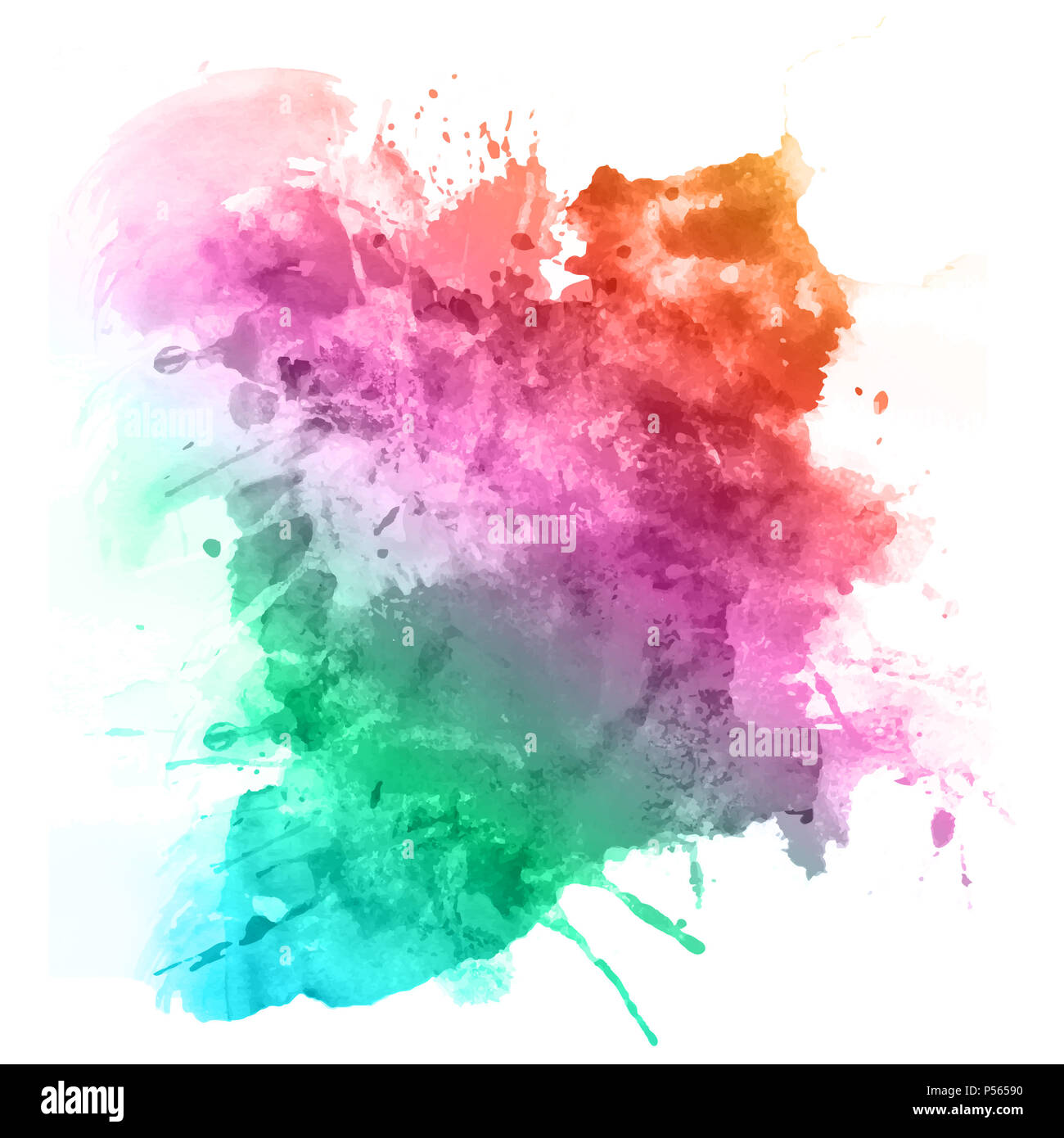Watercolour splatter in rainbow colours Stock Photo - Alamy
