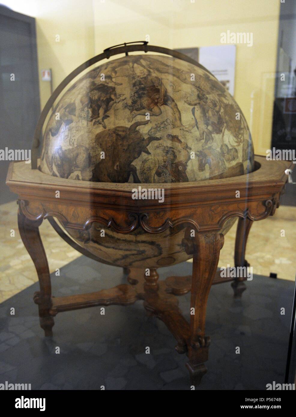 Terrestrial globe by cosmographer Vicenzo Coronelli (1650-1718). The ...