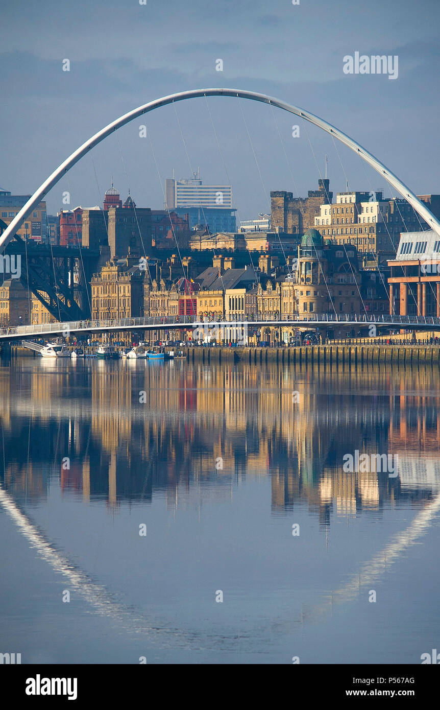 Newcastle Gateshead quayside and bridges Stock Photo - Alamy