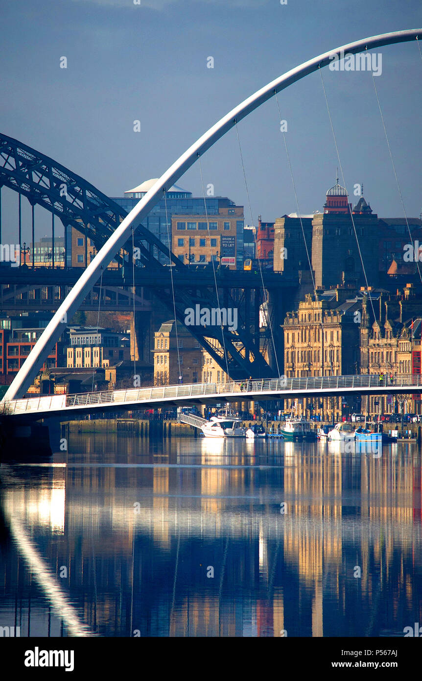 Newcastle Gateshead quayside and bridges Stock Photo - Alamy