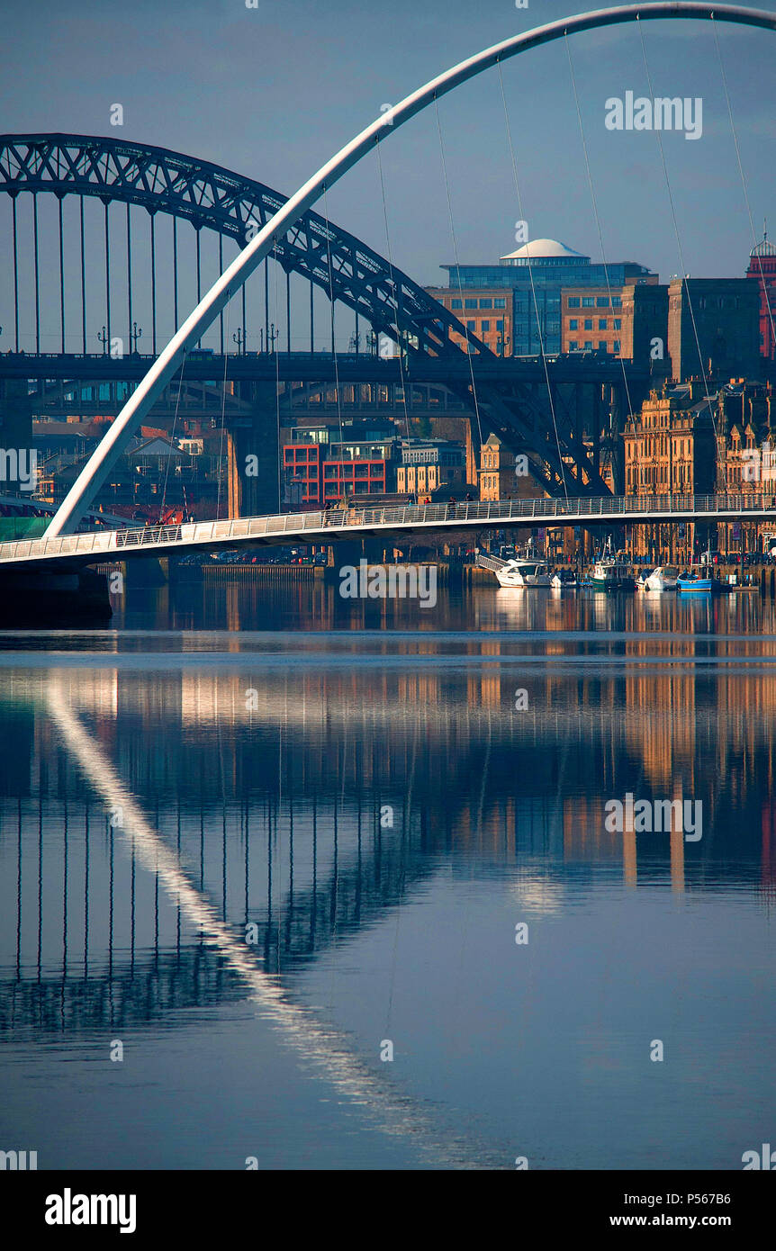 Newcastle Gateshead quayside and bridges Stock Photo - Alamy
