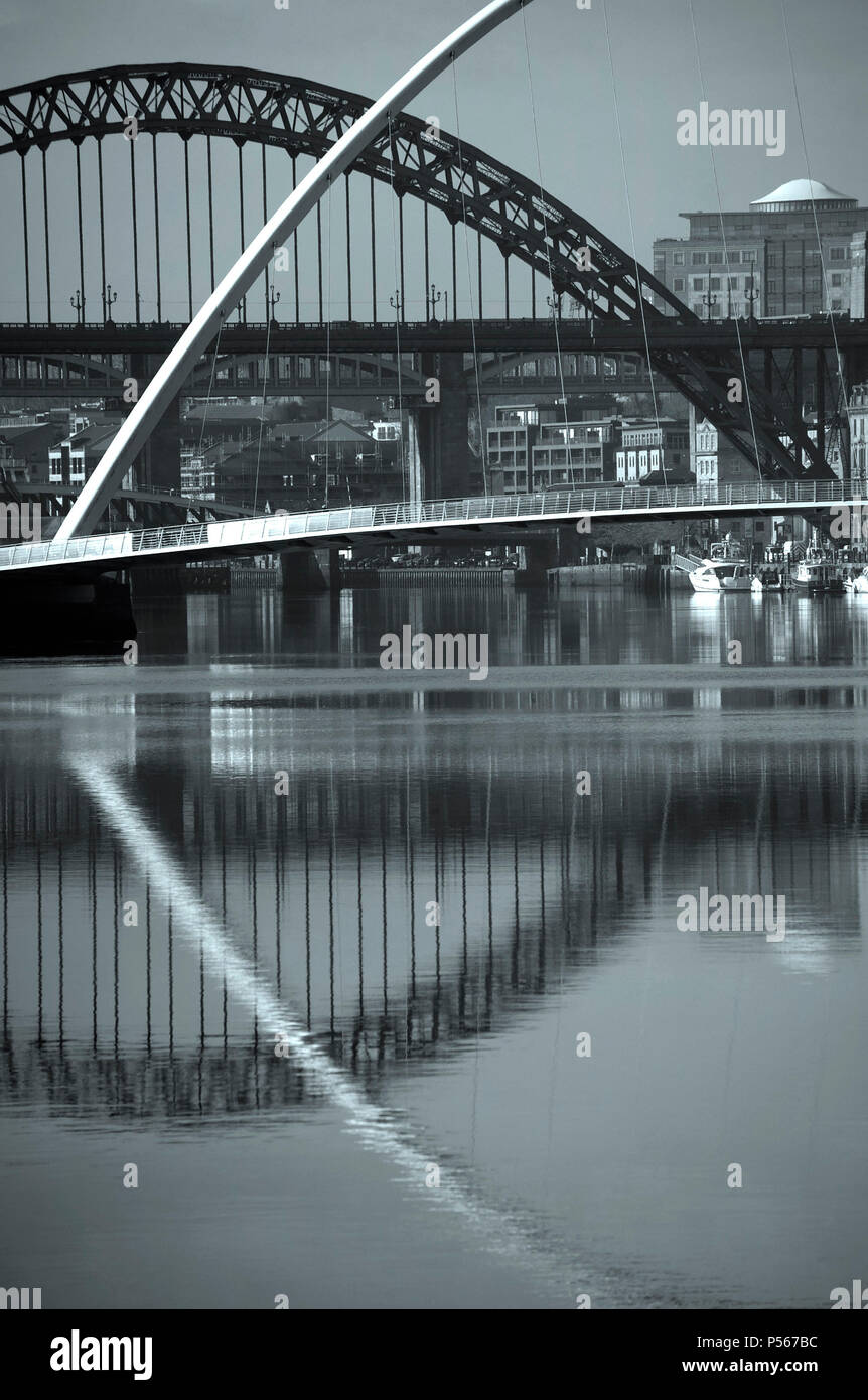 Newcastle Gateshead quayside and bridges Stock Photo - Alamy