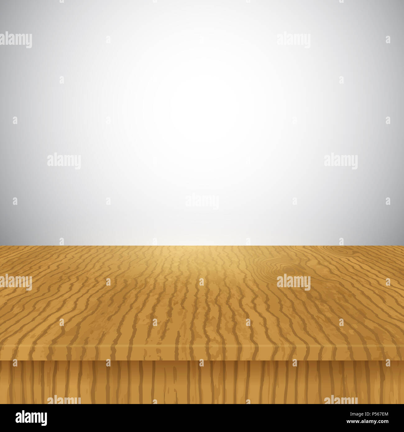 Wooden display table against a blank background Stock Photo - Alamy
