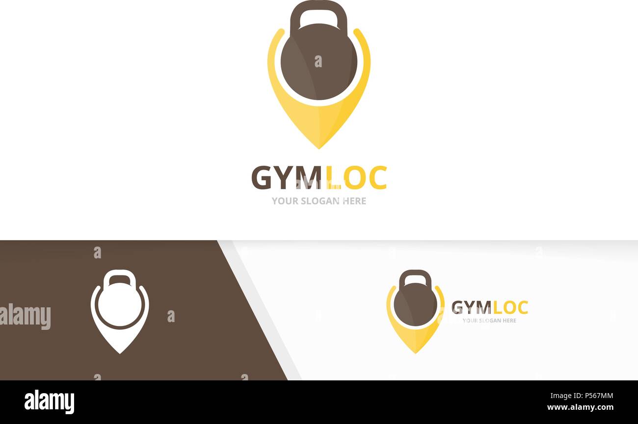 Vector sport and map pointer logo combination. Gym and gps locator ...