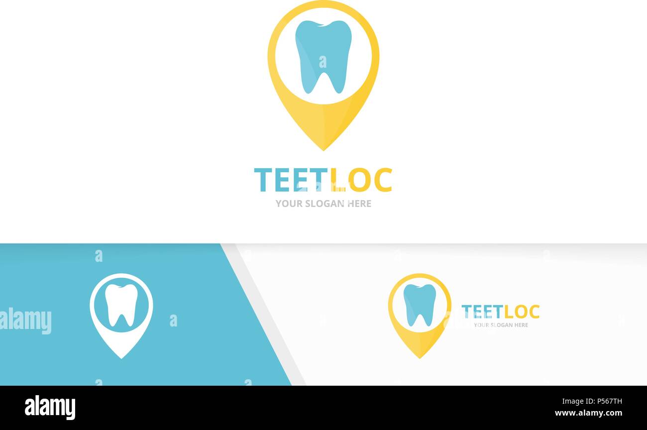 Vector tooth and map pointer logo combination. Dental and gps locator ...