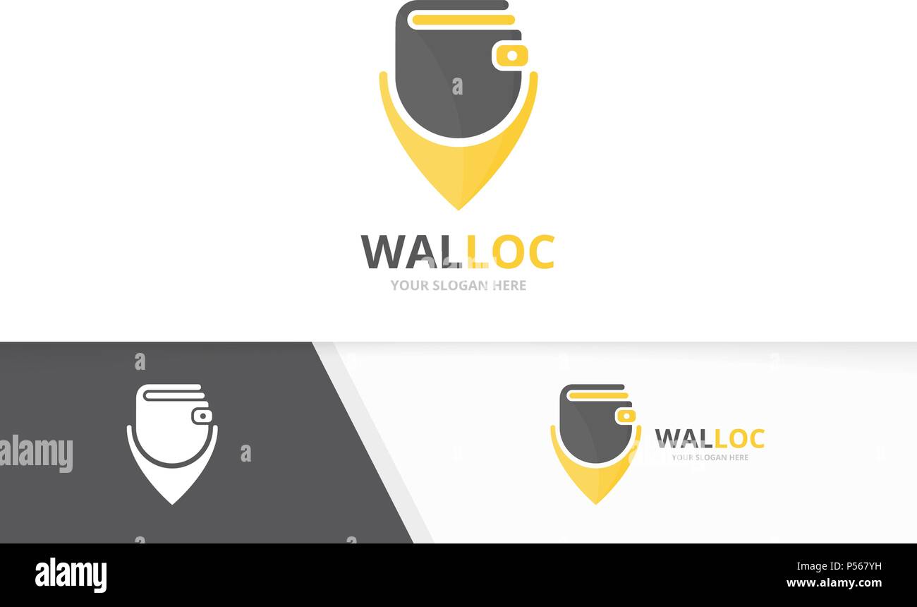 Vector Wallet And Map Pointer Logo Combination Purse And Gps Locator Symbol Or Icon Unique