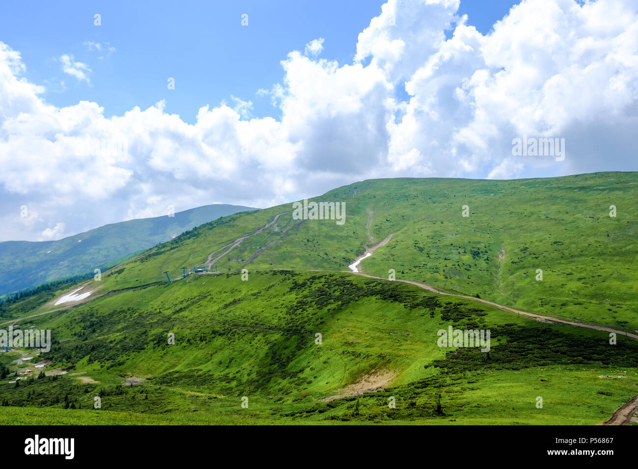 Mountain landscape in Dragobrat (Ukraine). Summer on the mountain of ...
