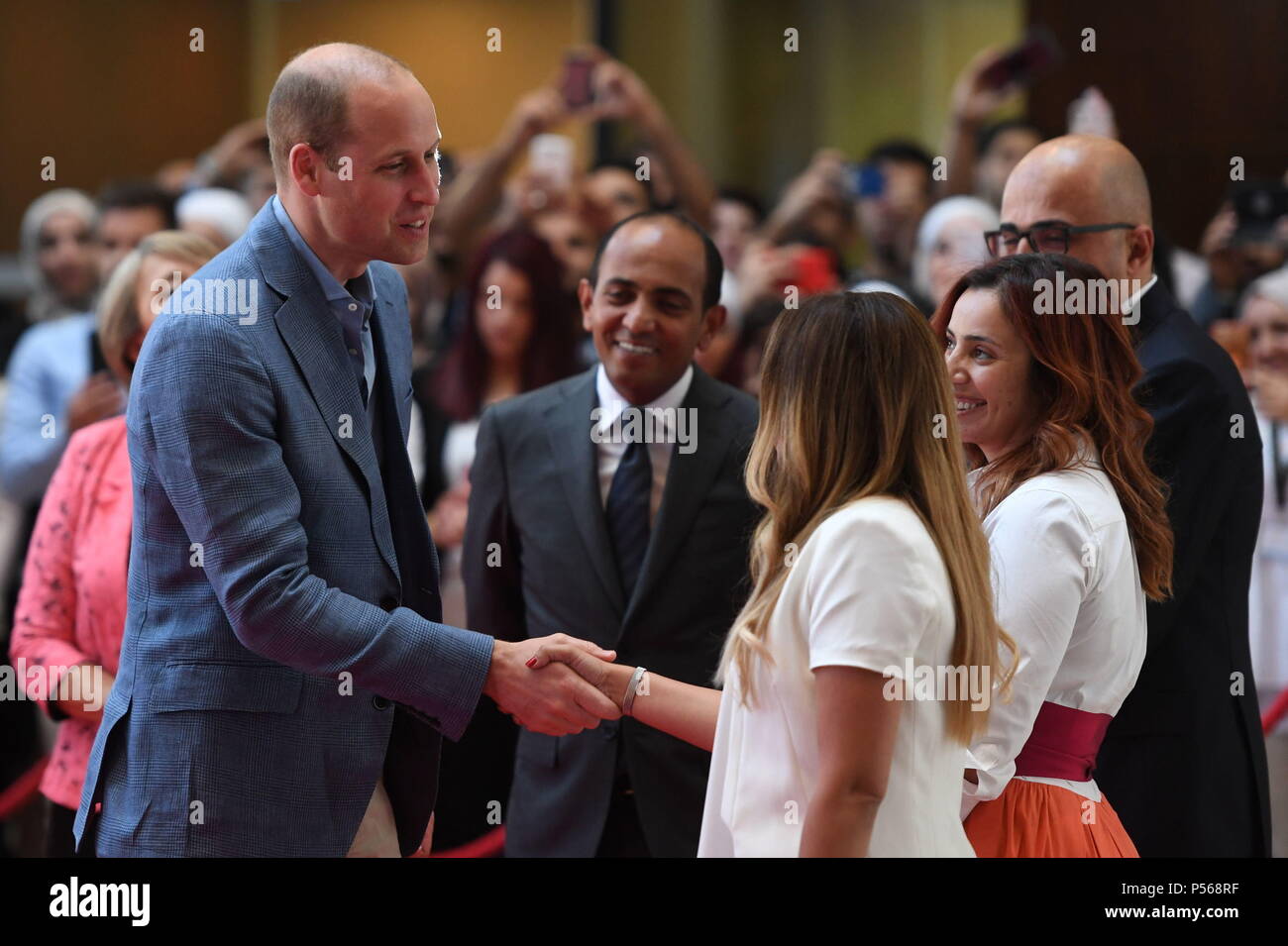The Duke of Cambridge during a visit to Al Quds College in Amman ...