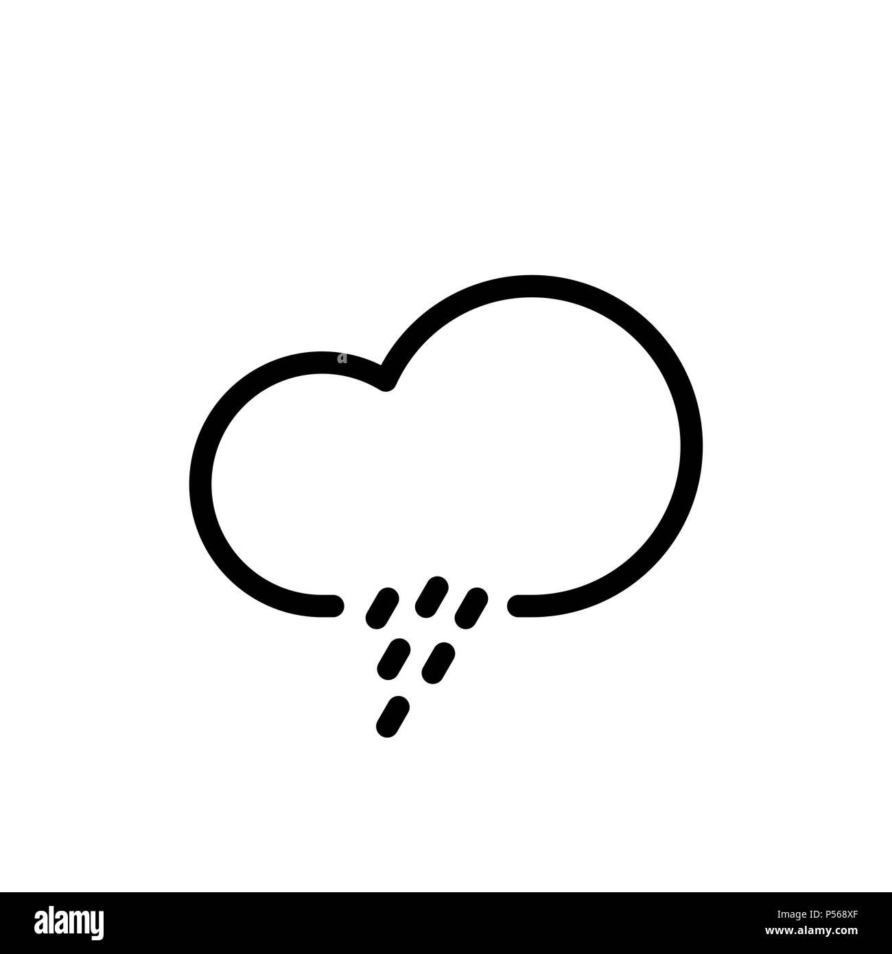 Rain cloud icon for simple flat style weather ui design Stock Vector ...