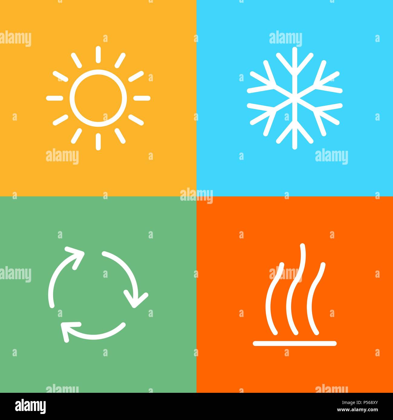 Conditioning icons set for simple flat style weather ui design Stock ...