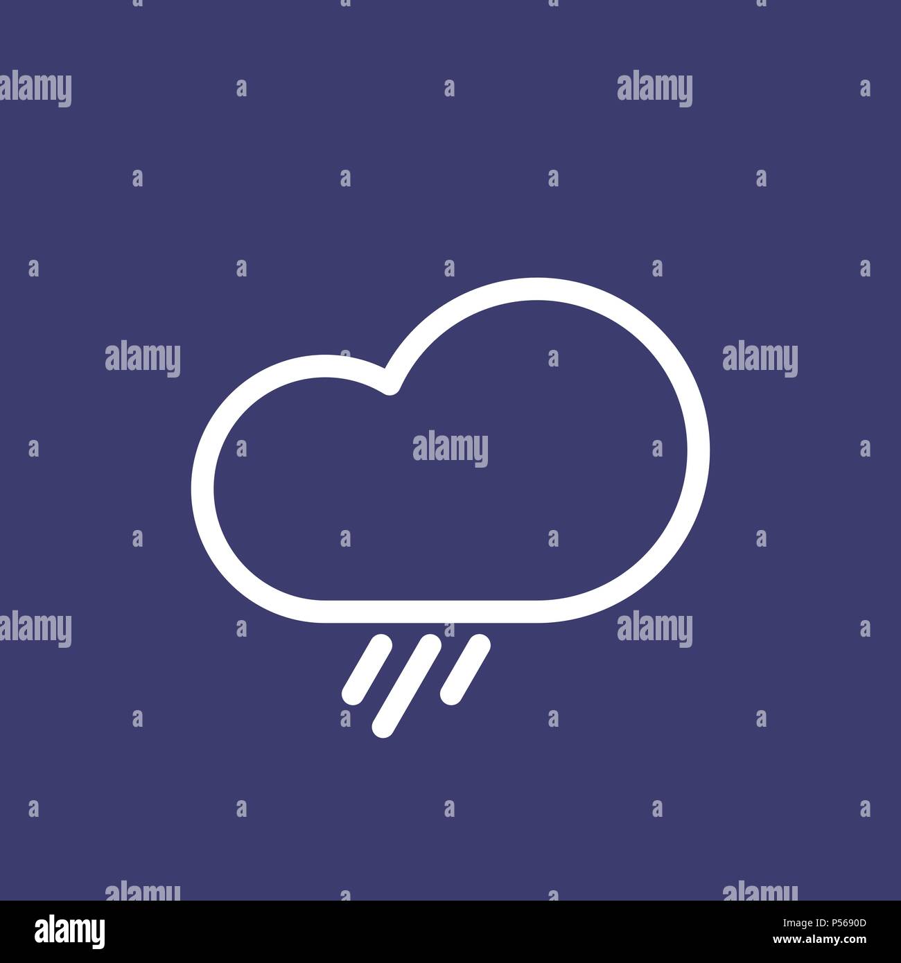 Rain cloud icon for simple flat style weather ui design Stock Vector ...